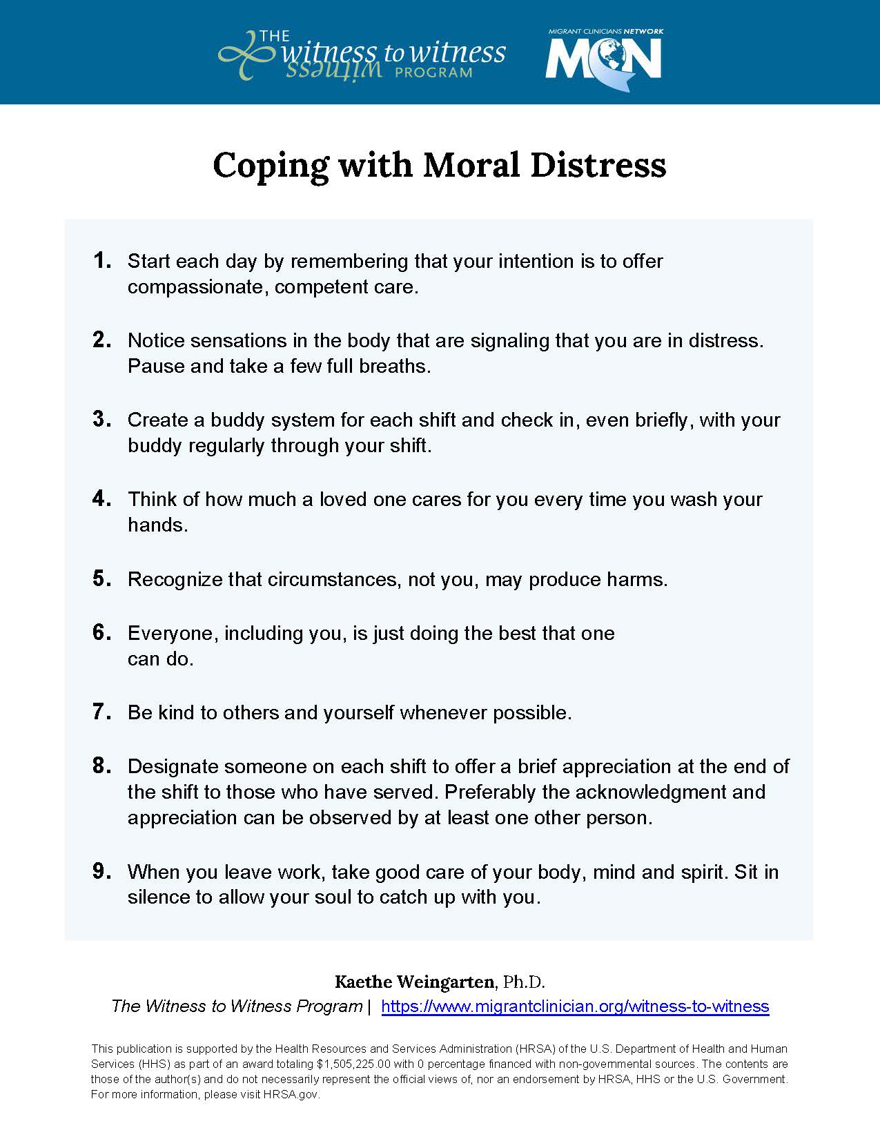 Coping with Moral Distress | Migrant Clinicians Network