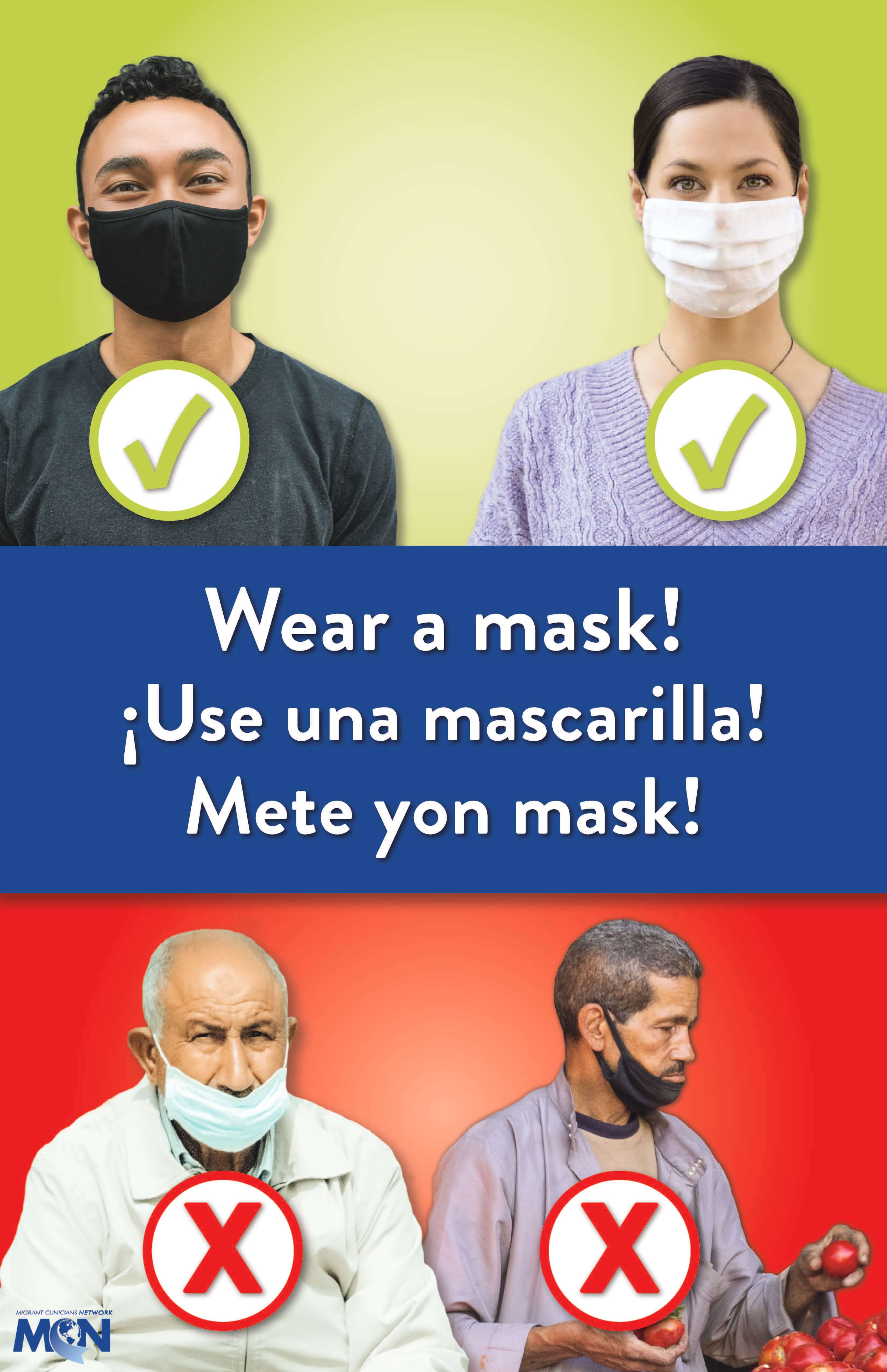 Multi-Lingual Masking Poster | Migrant Clinicians Network